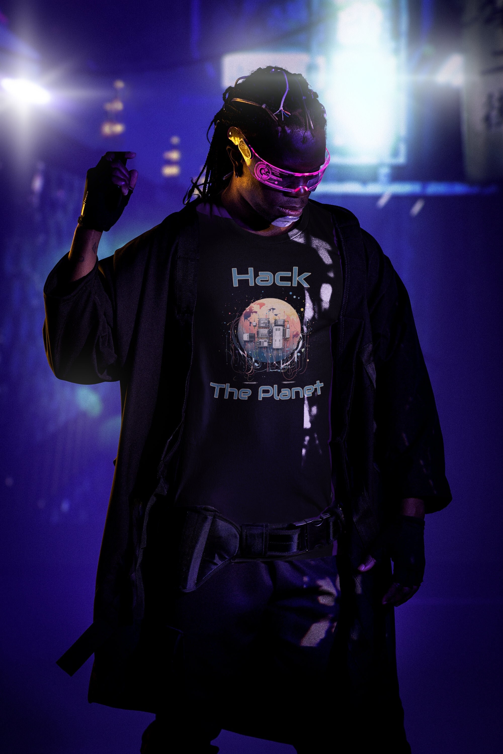 Hack the Planet T-shirt, Hacker T-shirt, Biohacking T-shirt, Satellite ...