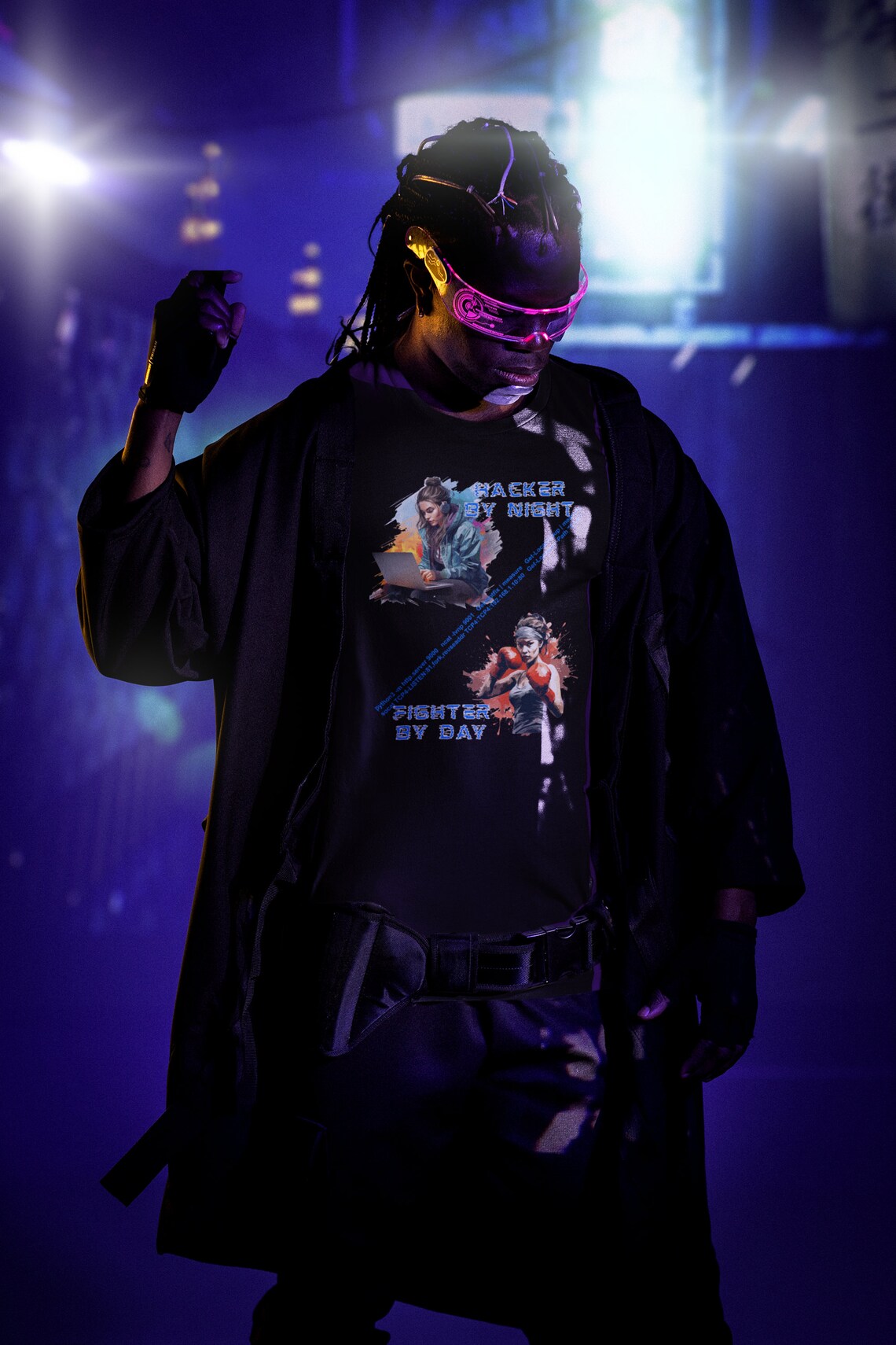 Hacker by Night, Fighter by Day, Hacker T-shirt, Fighter T-shirt, Cool ...