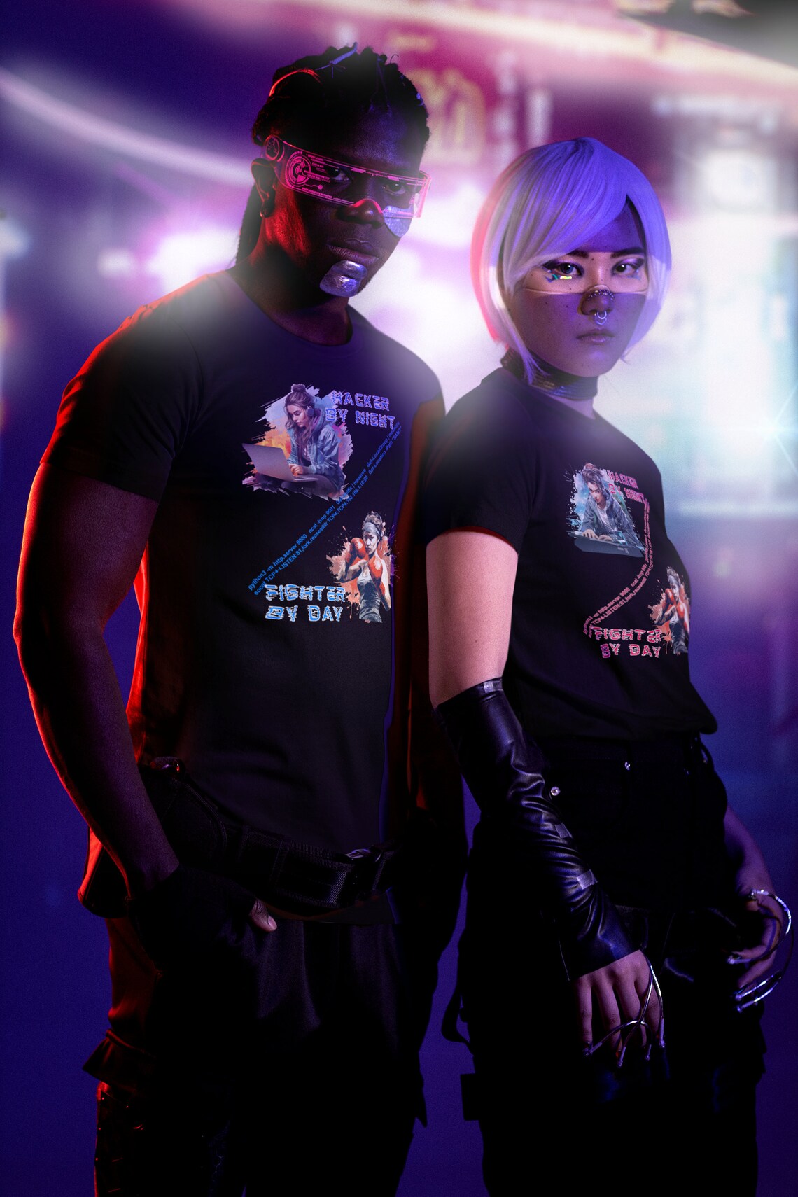 Hacker by Night, Fighter by Day, Hacker T-shirt, Fighter T-shirt, Cool ...