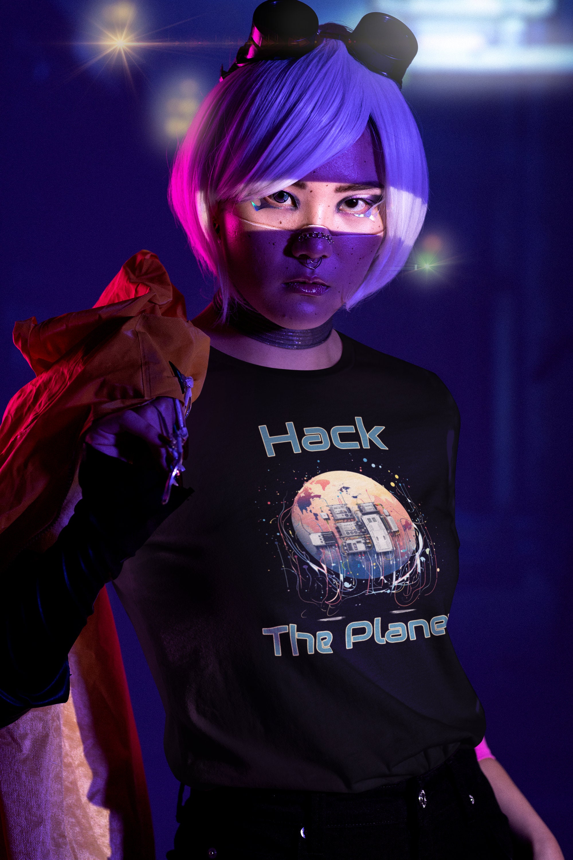 Hack the Planet T-shirt, Hacker T-shirt, Biohacking T-shirt, Satellite Hacking T-shirt, Cool T ...