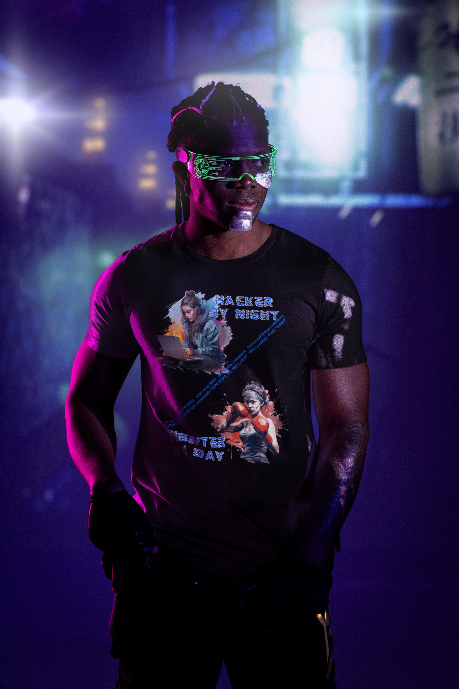 Hacker by Night, Fighter by Day, Hacker T-shirt, Fighter T-shirt, Cool ...