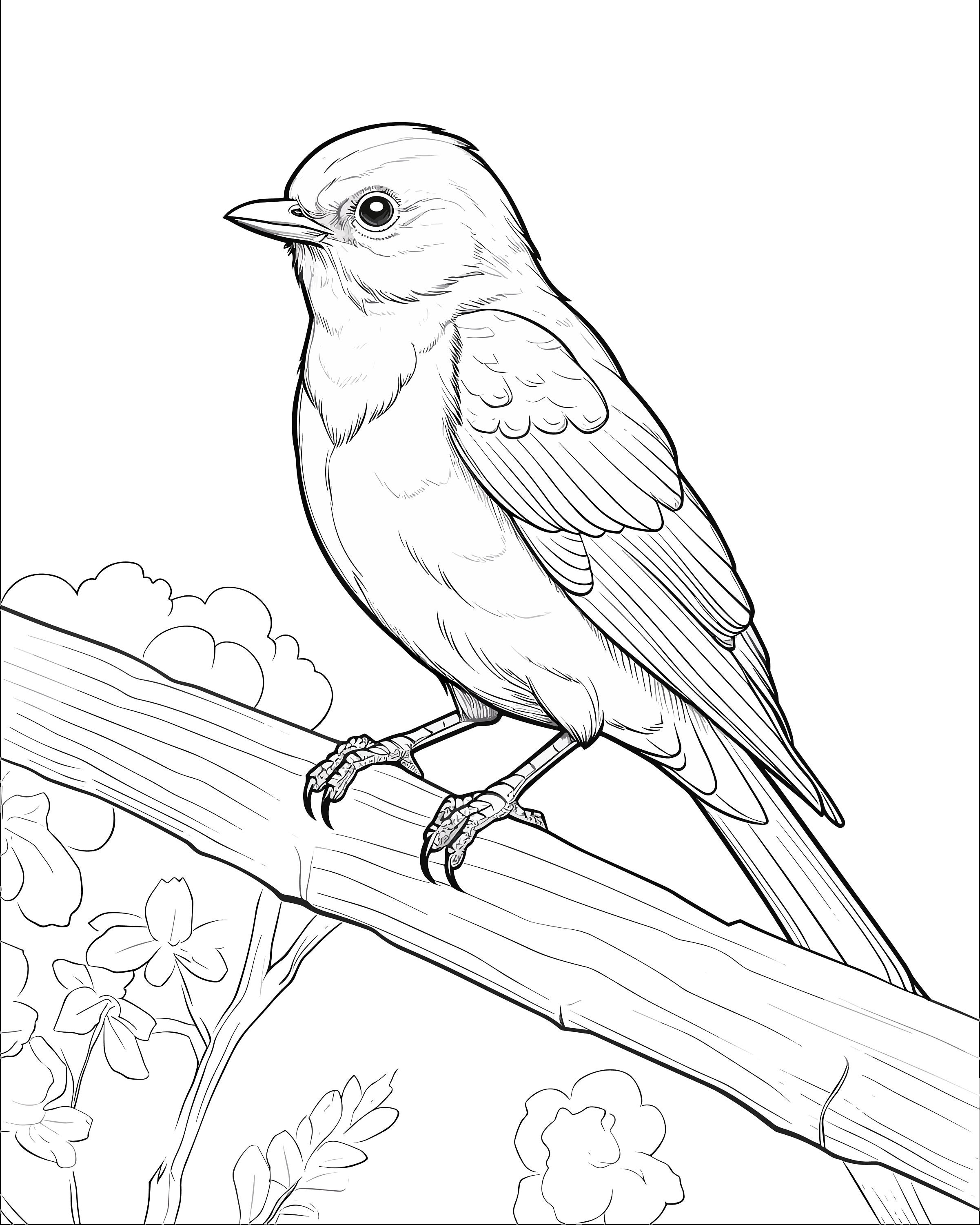 Beautiful Birds Simple Coloring Pages - Bluebirds Cardinals Owls Eagles ...