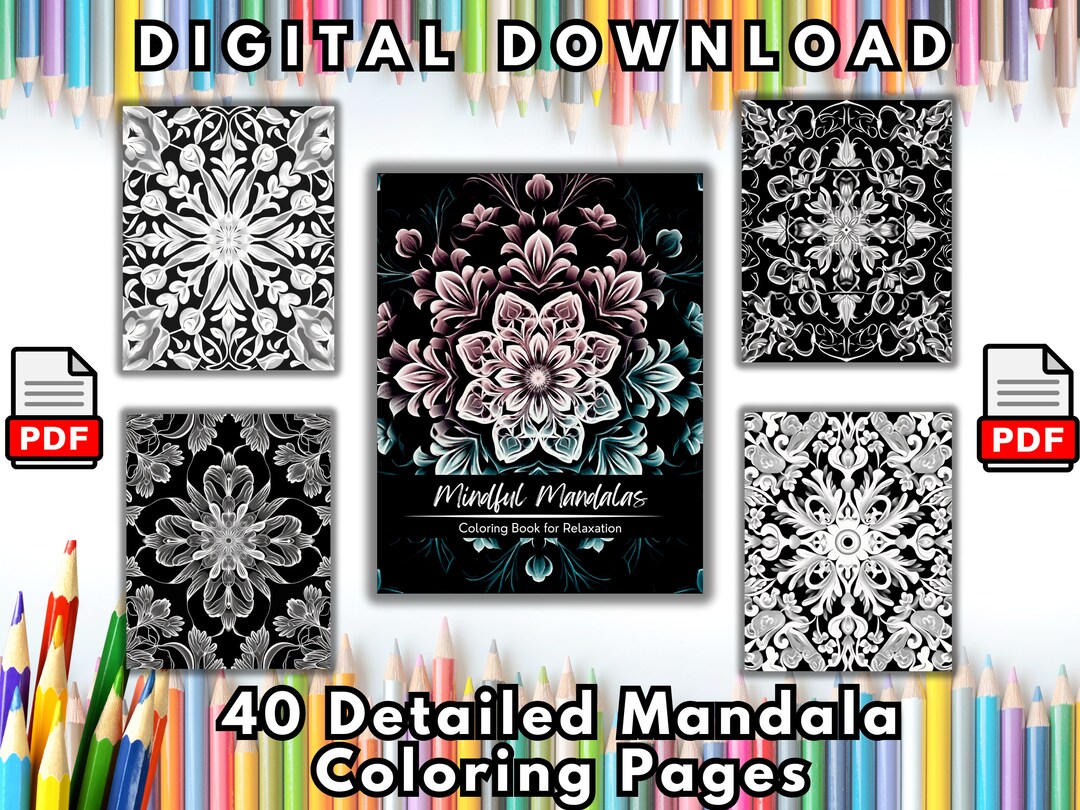 Mindful Mandalas - 40 Intricately Detailed Coloring Book Pages ...