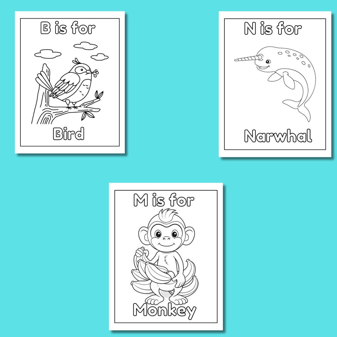Alphabet Coloring Pages for Preschoolers I Coloring Pages I Animal ...