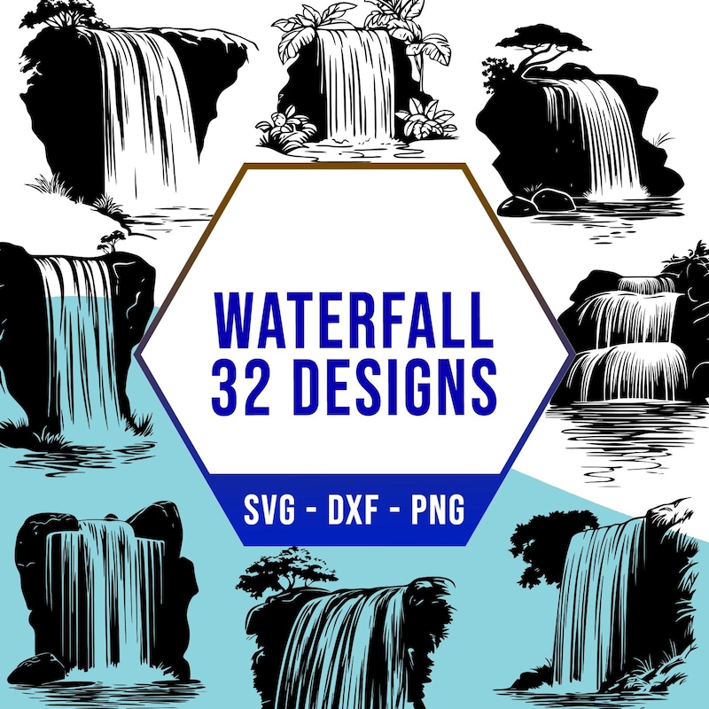 Waterfall Svg - Etsy