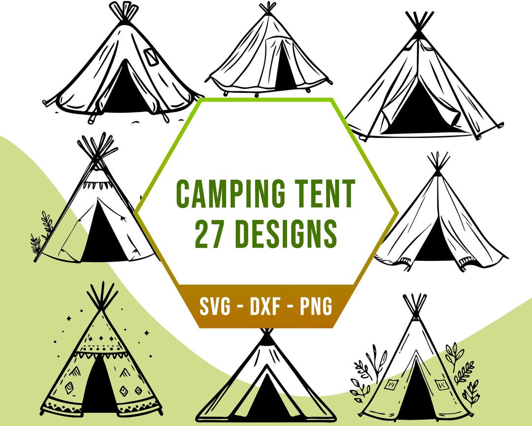 Camping Tent SVG Bundle, Outdoor Nature Adventure SVG Pack, Cricut ...