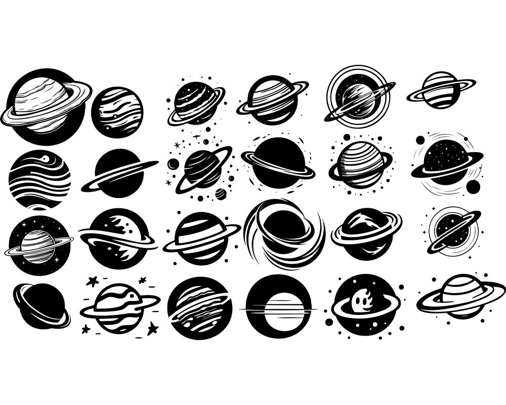 Cosmic Planet SVG Bundle, Cute Galaxy Planets SVG Pack, Cricut ...