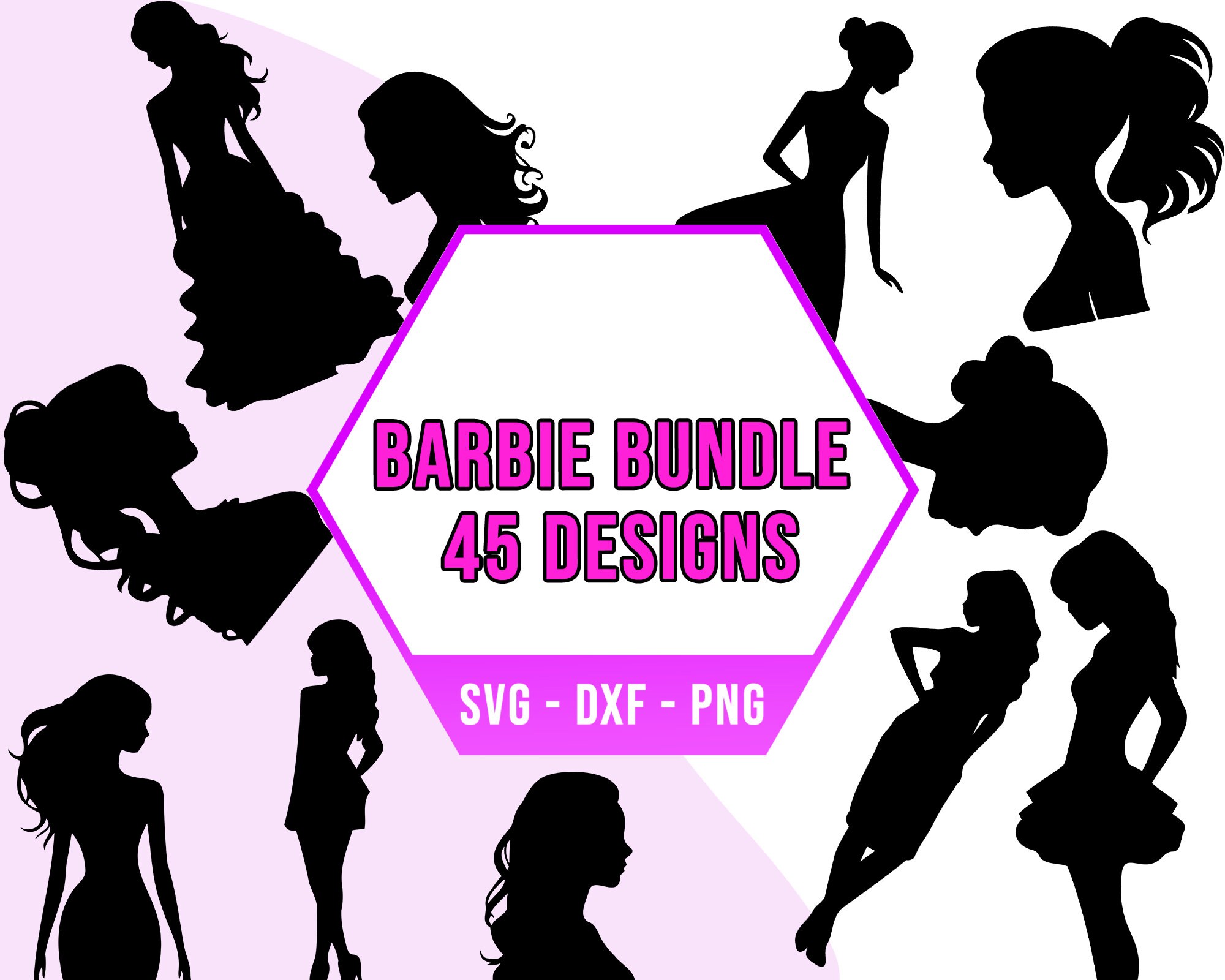 Girl SVG Bundle, Barbi SVG Pack, Cricut Silhouette Files for Laser ...