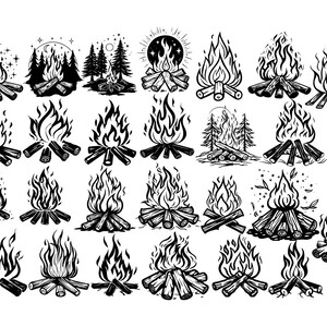 Outdoor Campfire SVG Bundle, Nature Camping Fire SVG Pack, Cricut ...