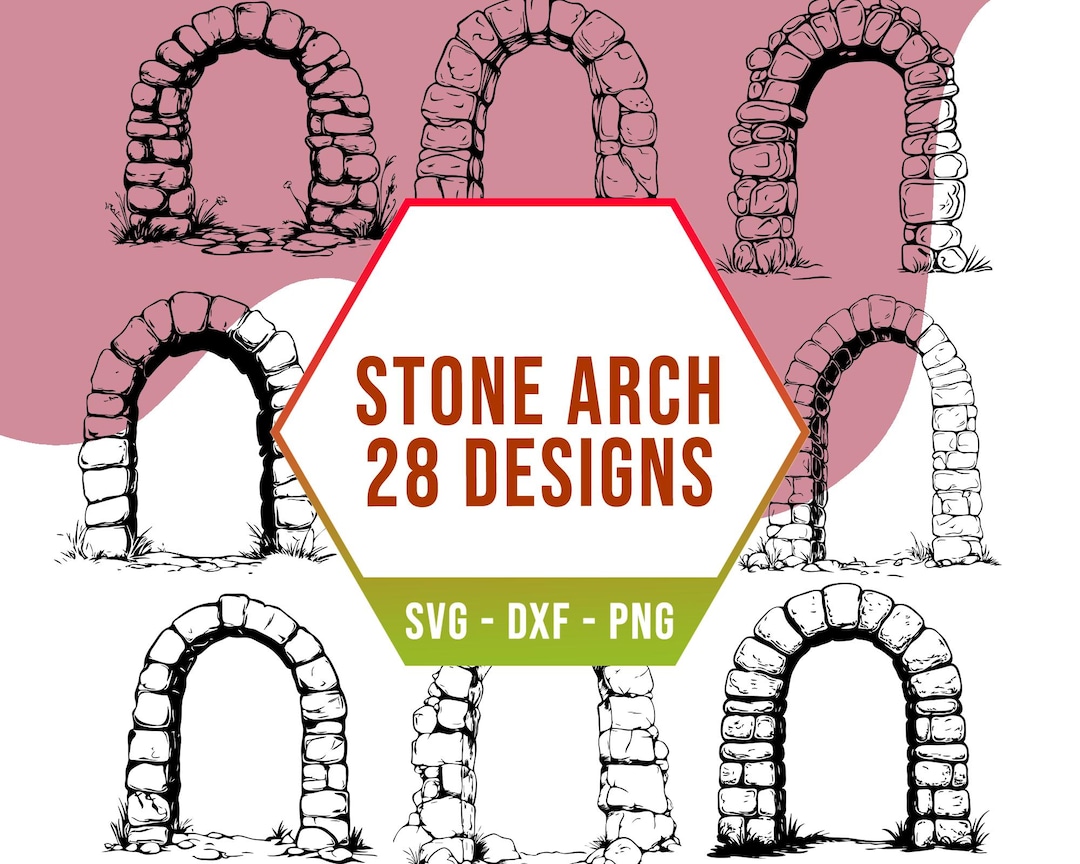 Stone Arch SVG Bundle, Rock Entrance Door SVG Pack, Cricut Silhouette ...