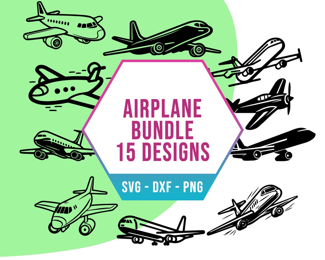 Flying Airplane SVG Bundle, Flight Air Plane SVG Pack, Cricut ...
