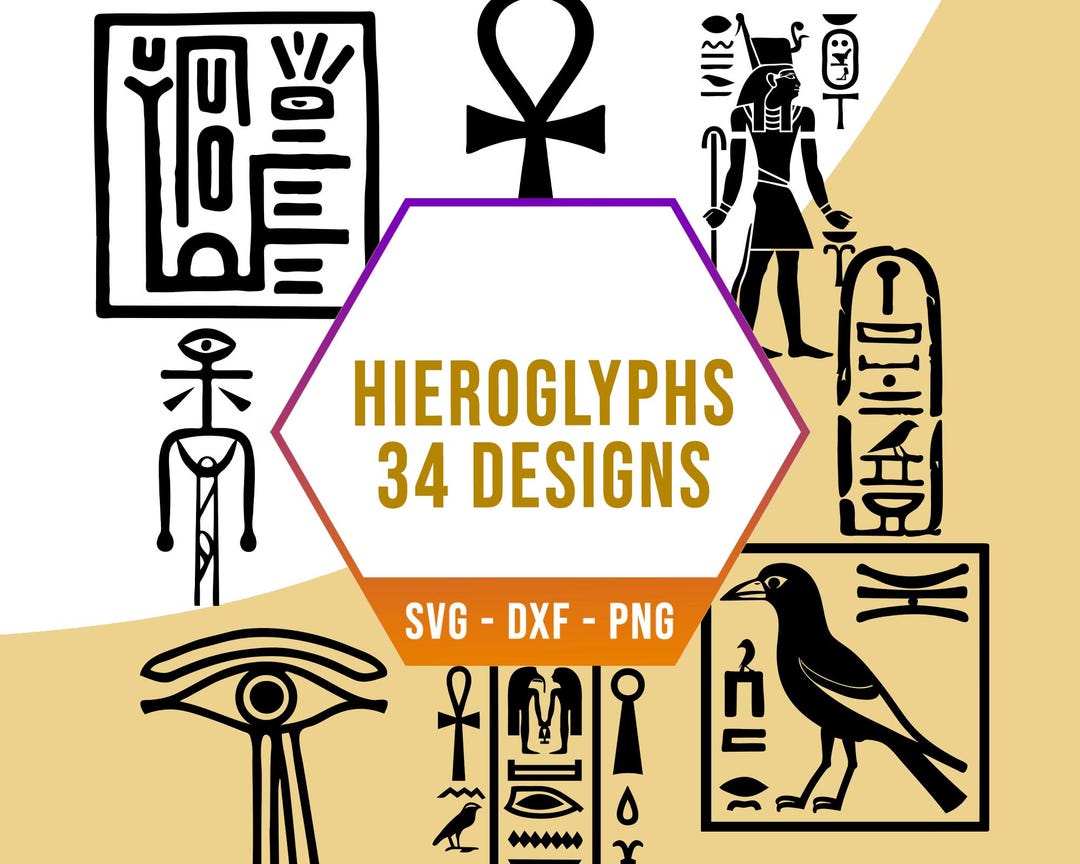 Egypt Hieroglyphs SVG Bundle, Ancient Symbols SVG Pack, Cricut ...