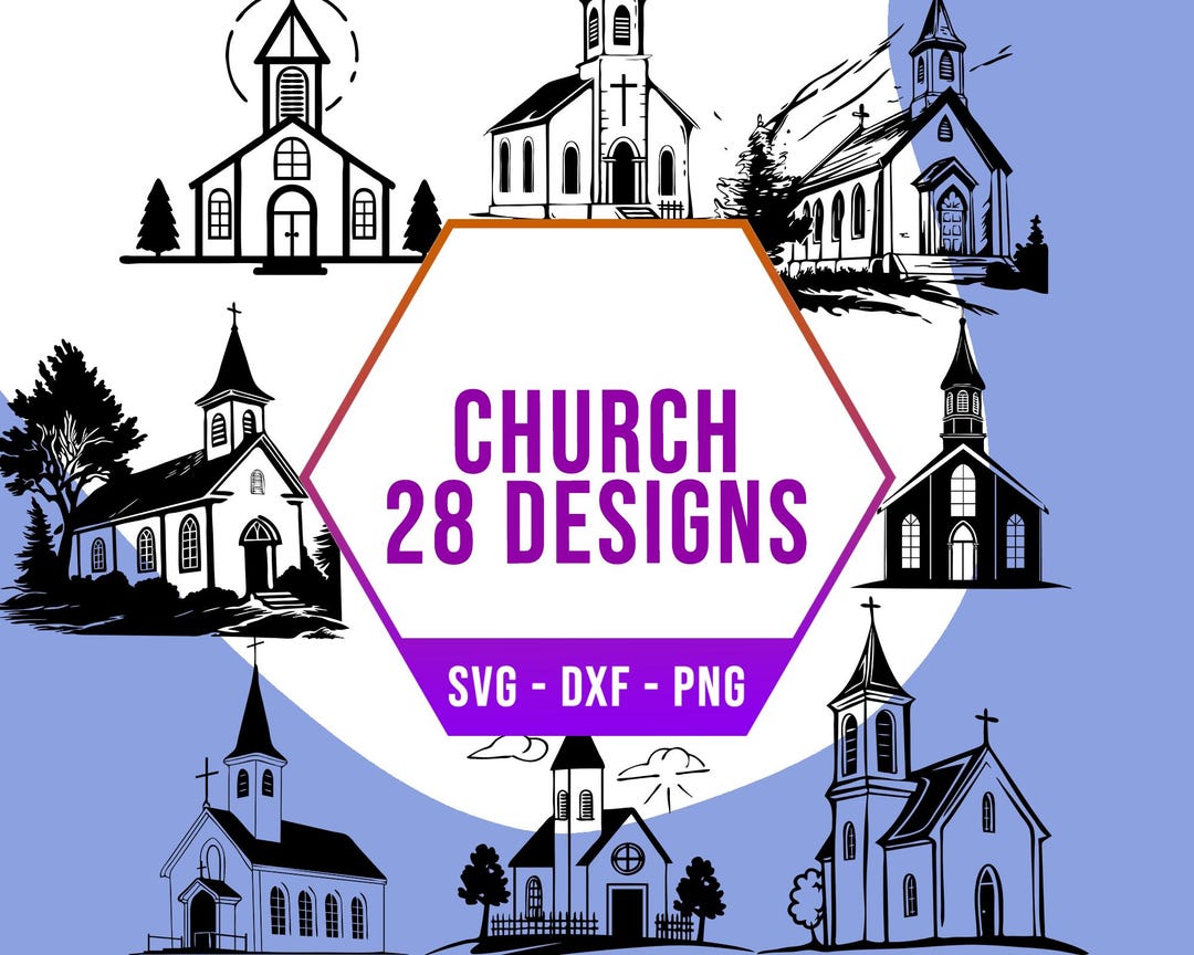 Religion Church SVG Bundle, Chapel and Cathedral SVG Pack, Cricut ...
