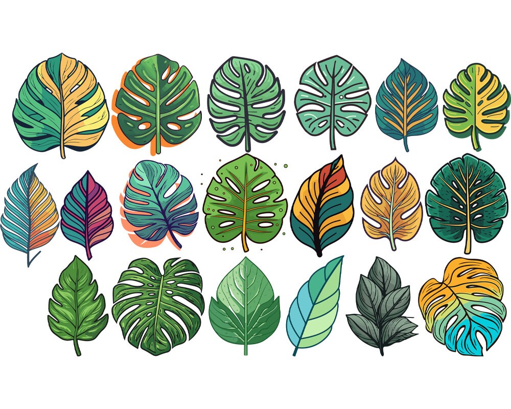 Tropical Leaves SVG PNG Bundle, Palm Tree Leaf SVG Pack, Cricut Clipart ...