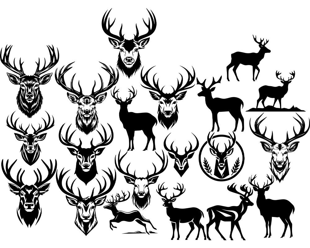 Nature Deer SVG Bundle Cute Deer SVG Pack Cricut Silhouette - Etsy