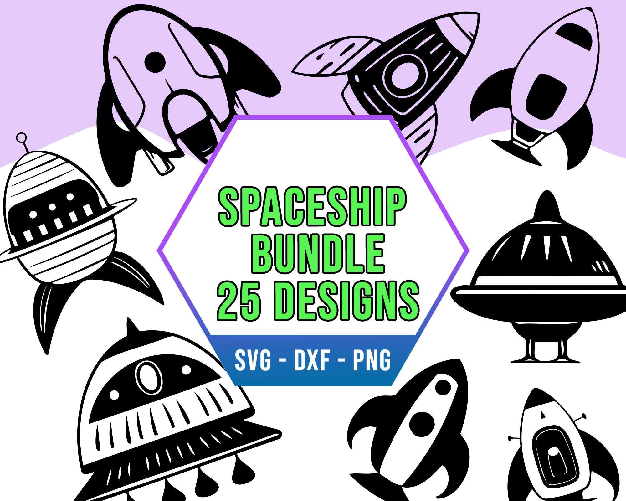 Spaceship and Rocket SVG Bundle Space Galaxy SVG Pack Cricut - Etsy