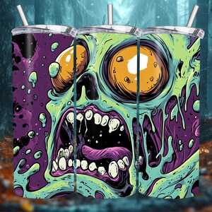 Trippy Spooky Monster Tumbler Wrap, Freak Goo Mutant Sublimation Design ...