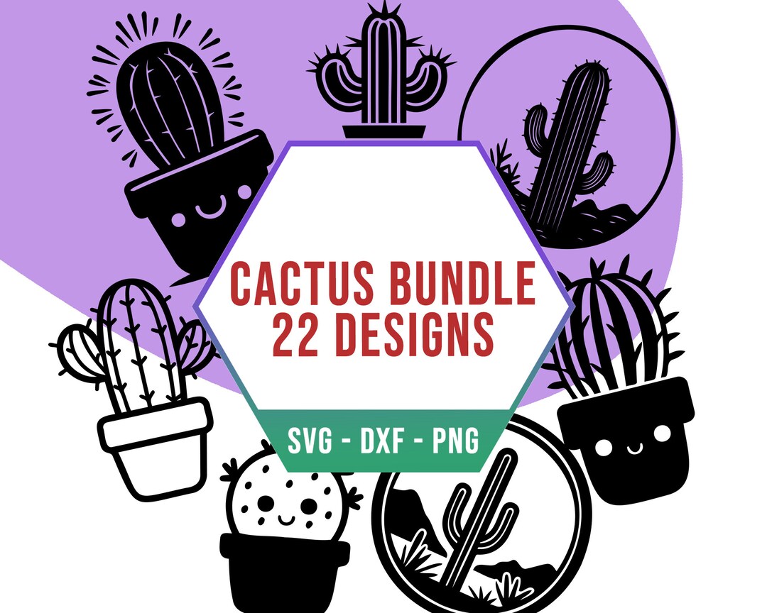 Cute Cactus SVG PNG Bundle Desert Plant SVG Pack Cricut - Etsy