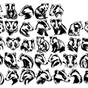 Cute Badger SVG Bundle, Adorable Nature Animal SVG Pack, Cricut ...