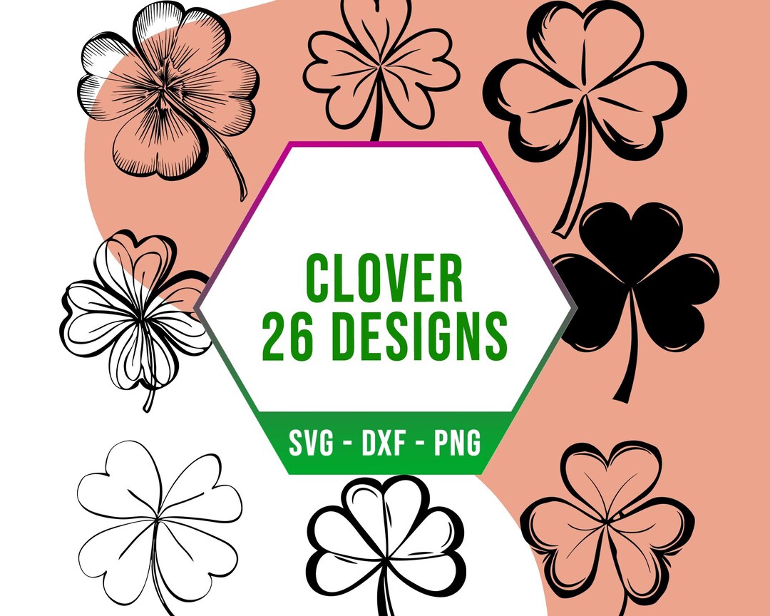 Simple Clover SVG Bundle, Saint Patrick Shamrock SVG Pack, Cricut ...