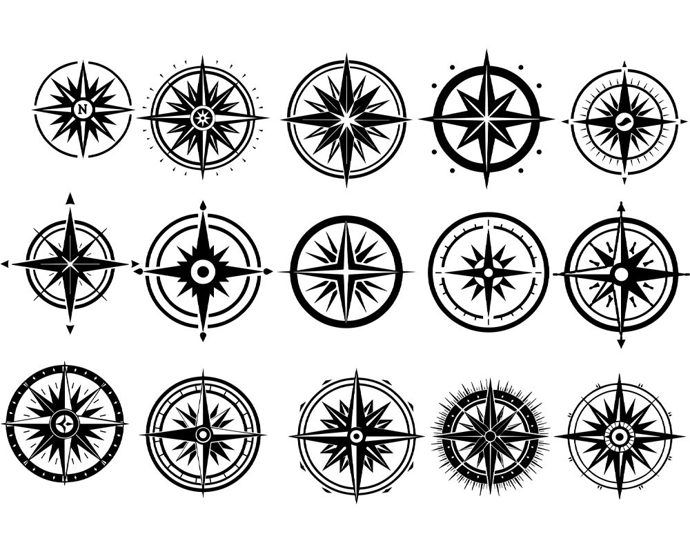 Nautical Compass SVG Bundle, Maritime Naval Navigation SVG Pack, Cricut ...