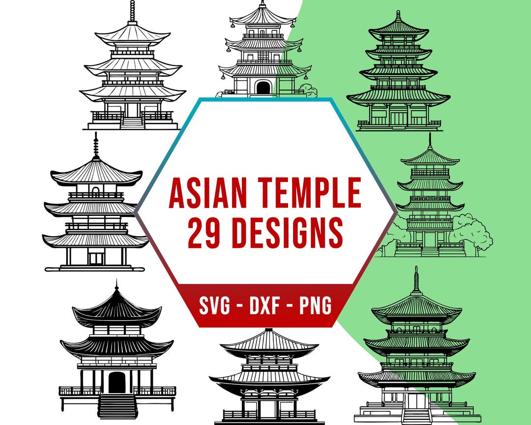 Asian Temple SVG Bundle, Cultural Religious Shrine SVG Pack, Cricut ...
