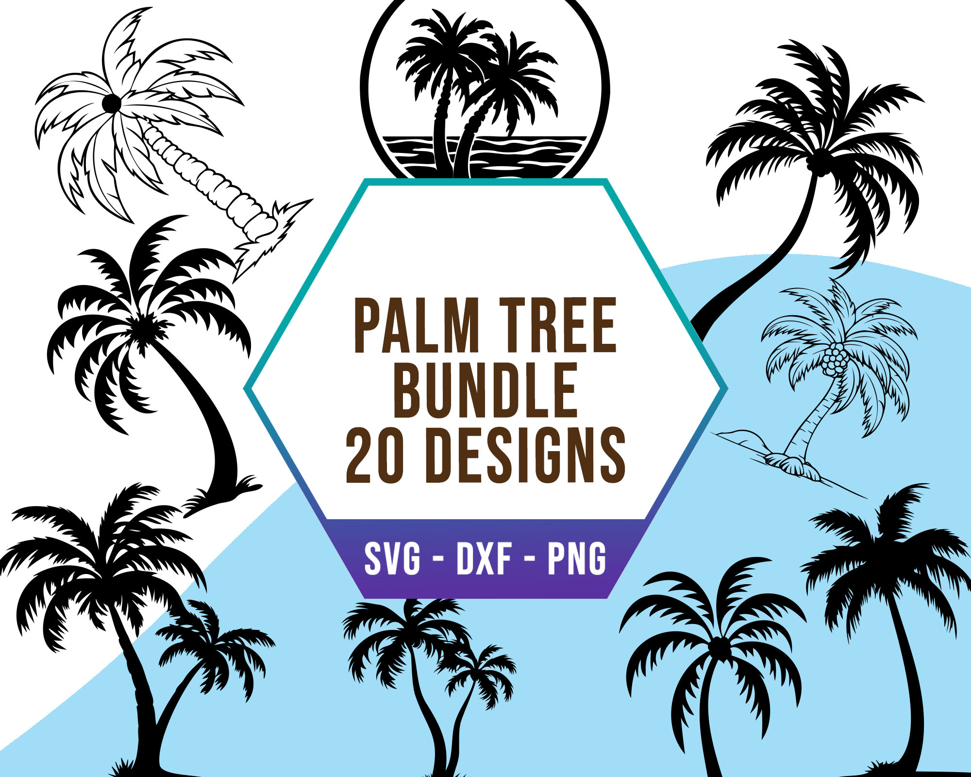 Palm Tree SVG Bundle, Tropical Tree SVG Pack, Cricut Silhouette Files for Laser Cutter - Etsy