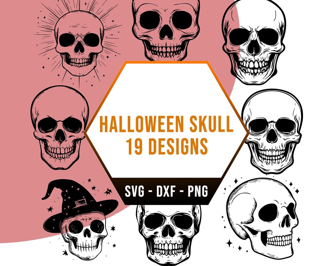Halloween Skull SVG Bundle, Dark Spooky Skeleton SVG Pack, Cricut ...
