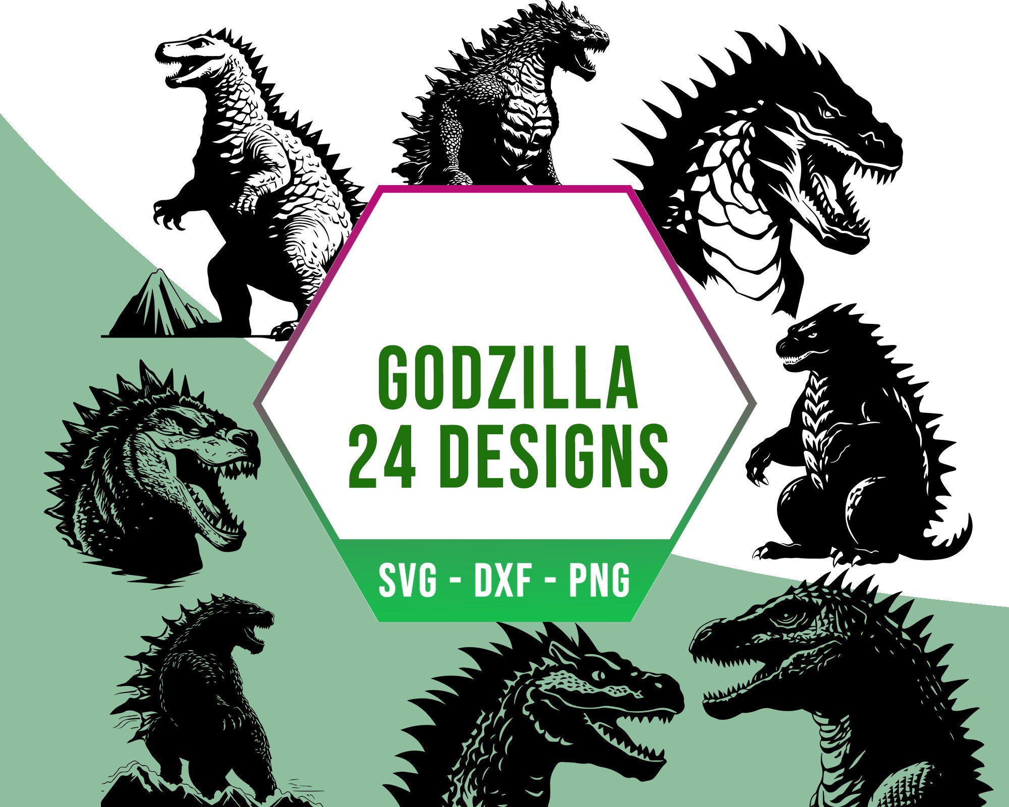 Godzilla SVG Bundle, Jurassic Dinosaur SVG Pack, Cricut Silhouette ...