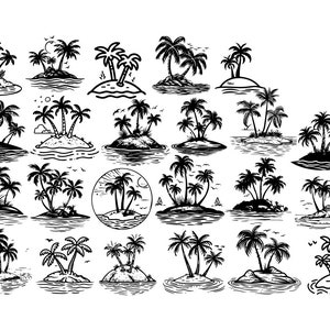 Tropical Island SVG Bundle, Palm Tree Sand Isle SVG Pack, Cricut ...