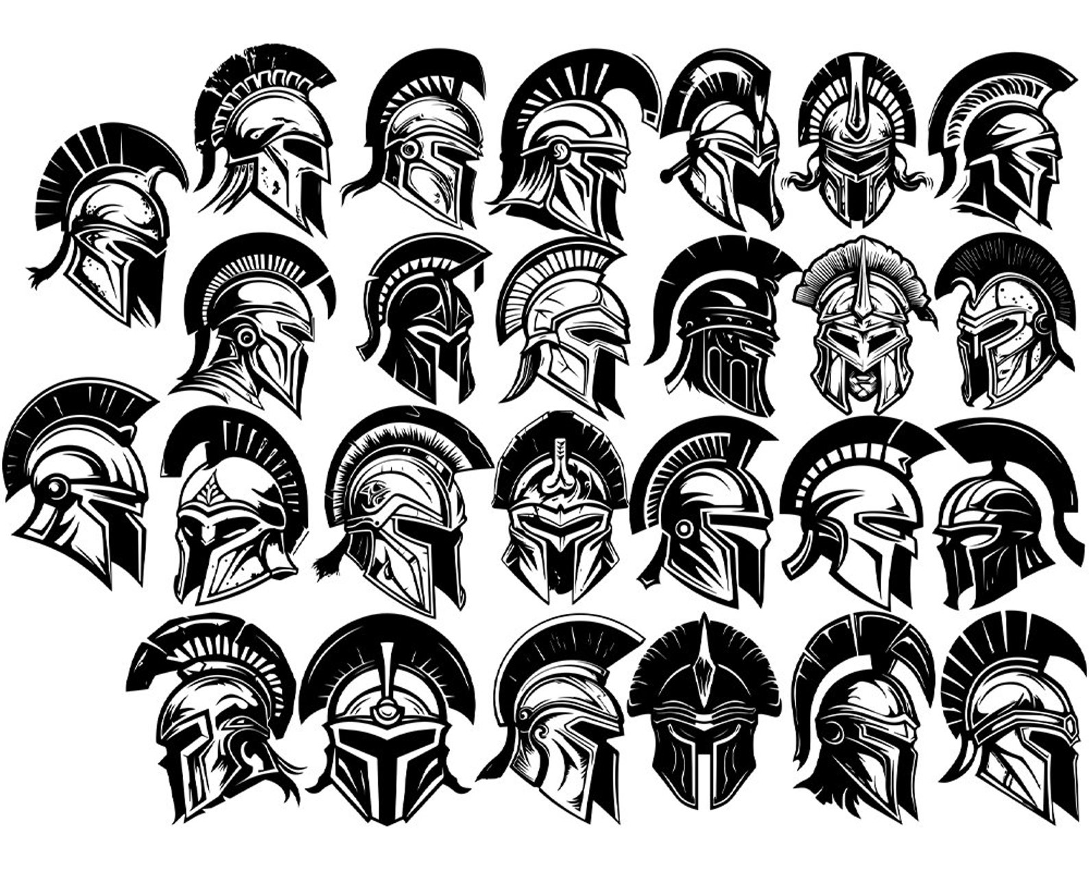 Medieval Spartan Gladiator Helmet SVG Bundle, Middle Age Greek Warrior ...