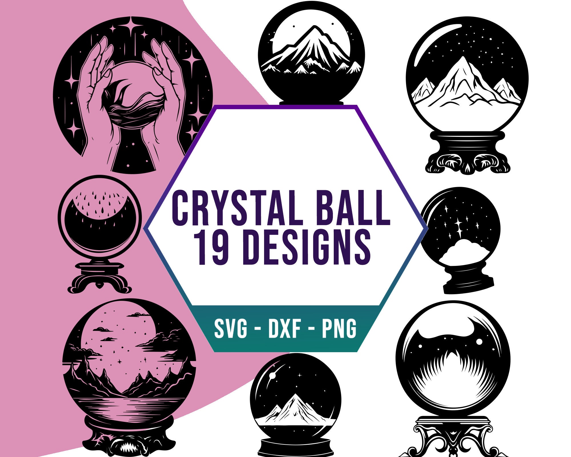 Magical Crystal Ball SVG Bundle, Fortune Telling SVG Pack, Cricut ...