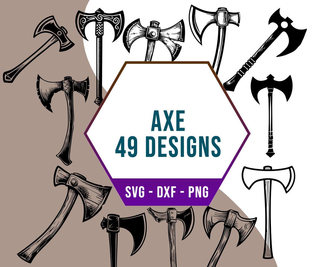 Forest Axe SVG Bundle, Nature Tool Hatchet SVG Pack, Cricut Silhouette ...
