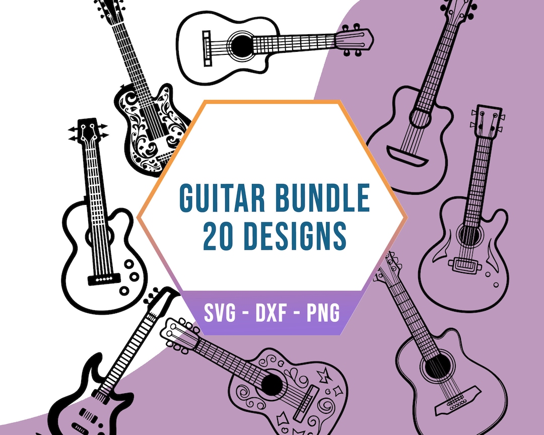 Acoustic Guitar SVG Bundle, Music Instrument SVG Pack, Cricut ...