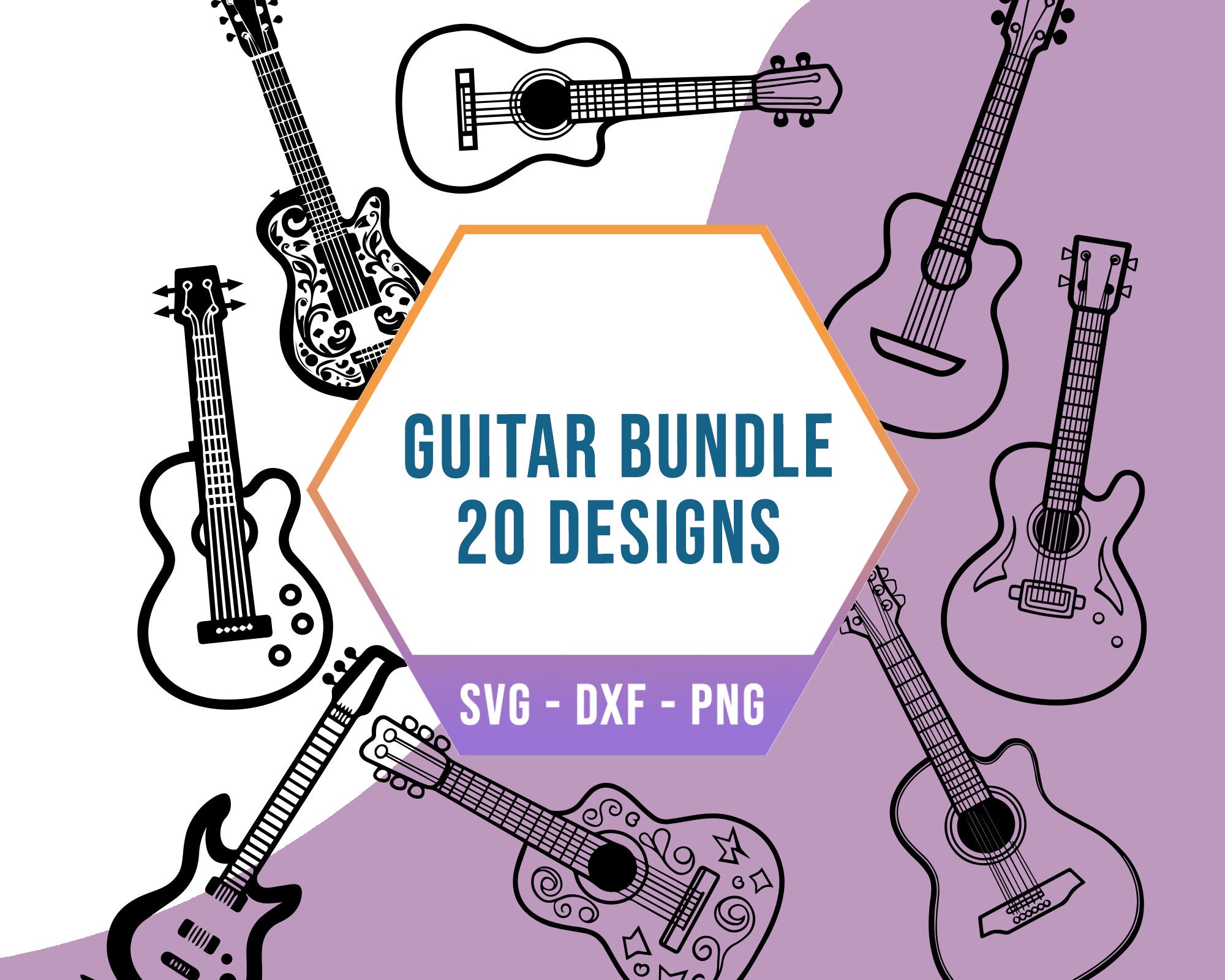 Acoustic Guitar SVG Bundle Music Instrument SVG Pack Cricut - Etsy
