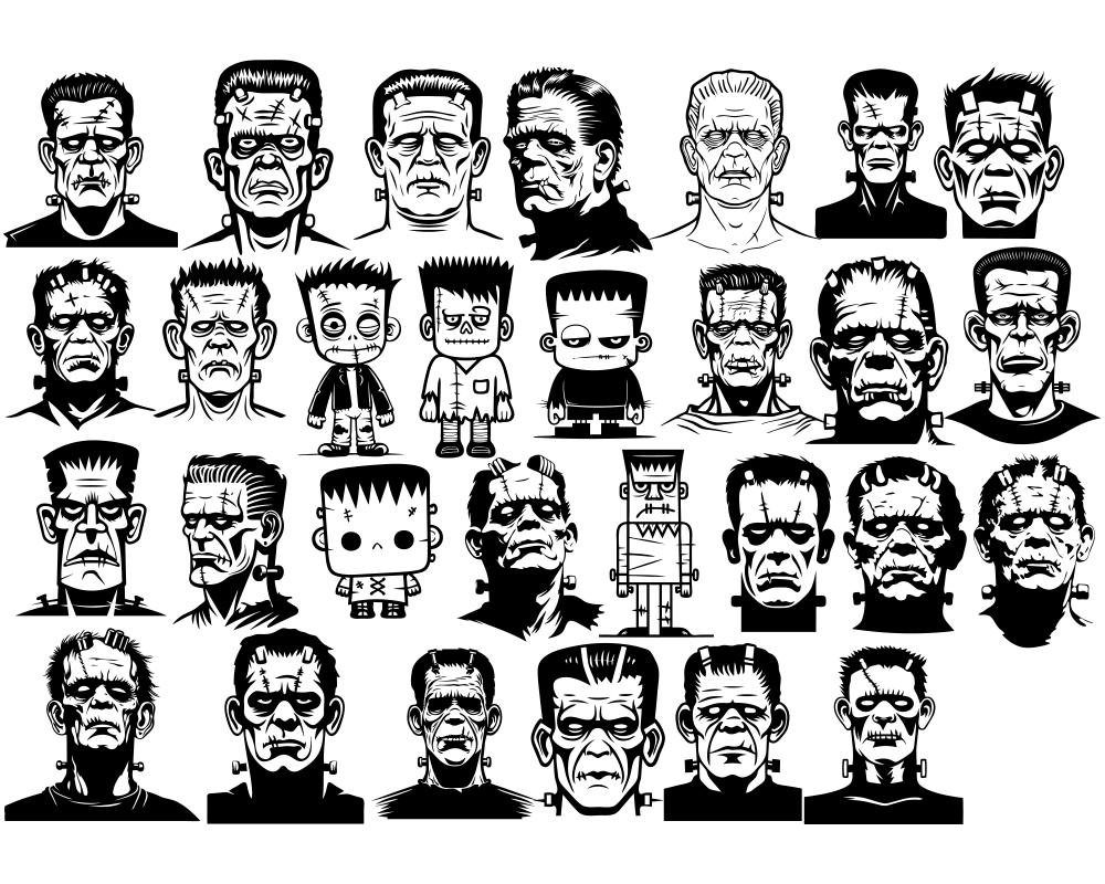 Frankenstein Monster SVG Bundle, Spooky Horror Mutant SVG Pack, Cricut ...