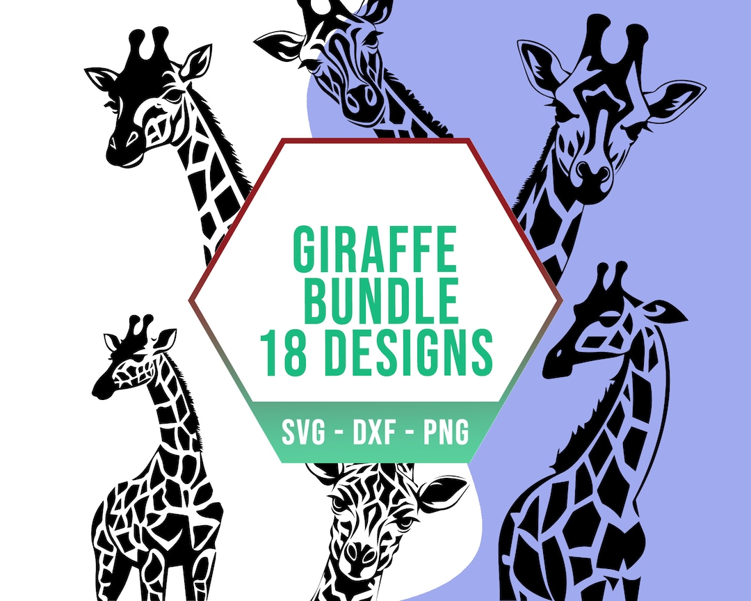 Safari Giraffe SVG Bundle, Cute Tall Zoo Animal SVG Pack, Cricut ...