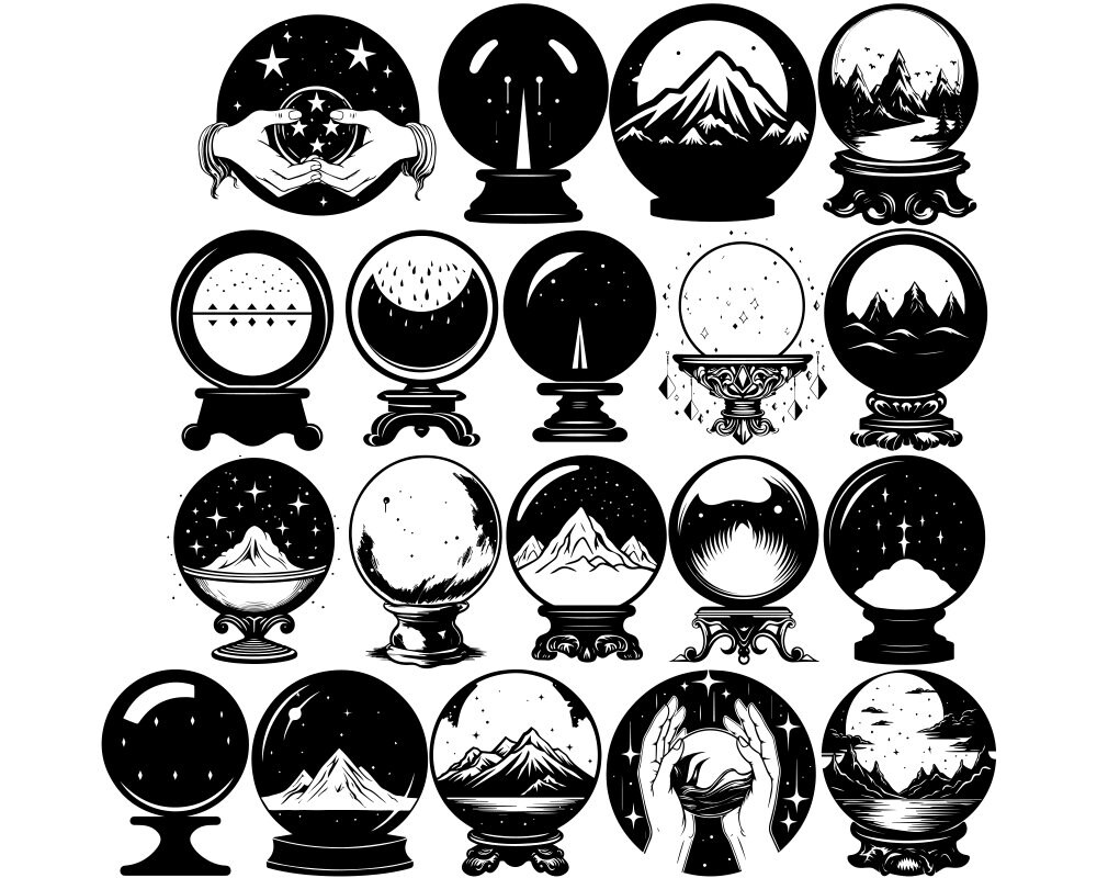 Magical Crystal Ball SVG Bundle, Fortune Telling SVG Pack, Cricut ...