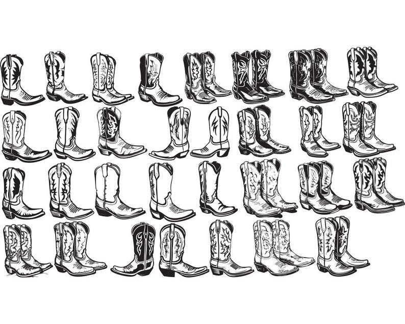 Cowboy Boots SVG Bundle, Western Country SVG Pack, Cricut Silhouette ...