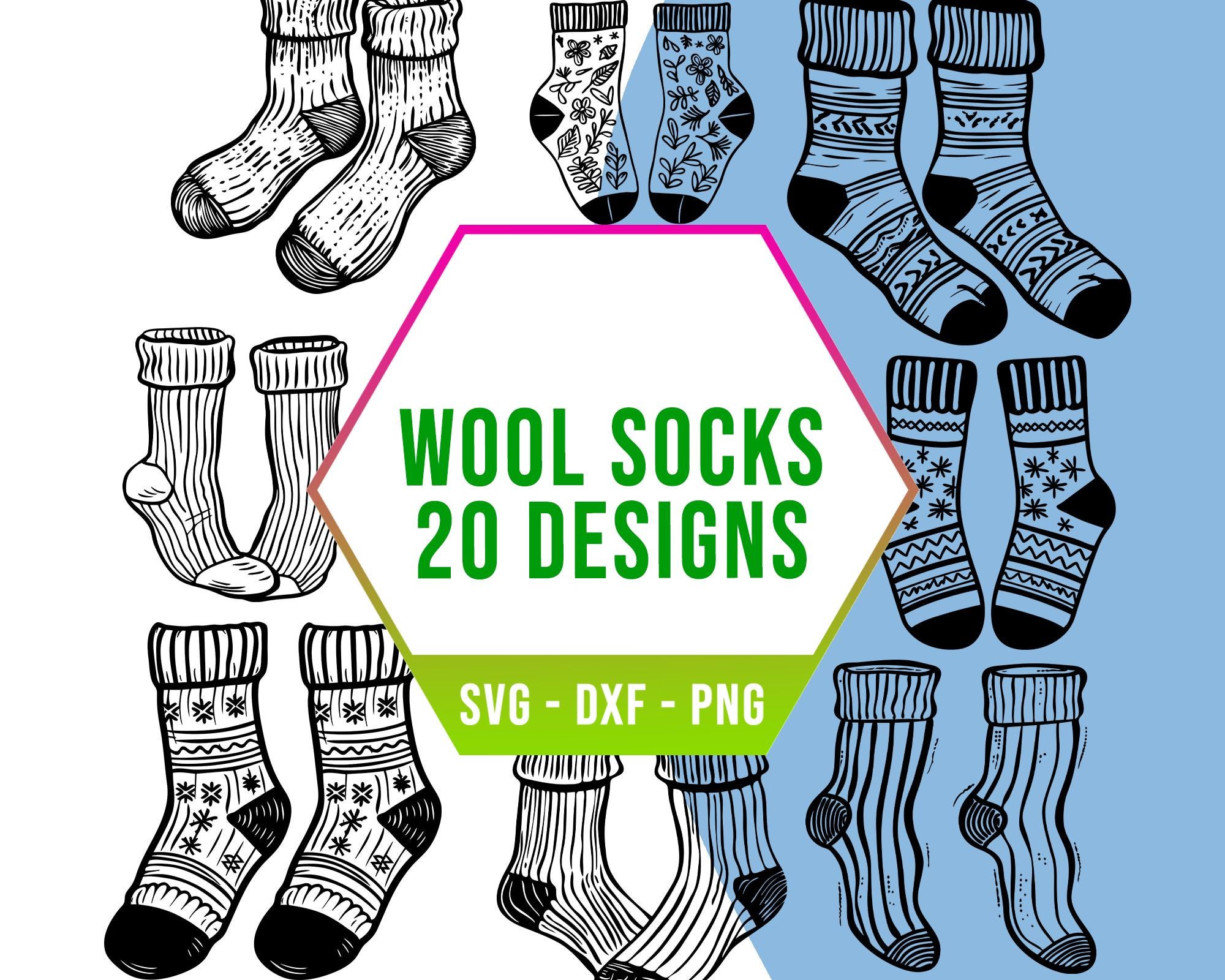 Wool Socks SVG Bundle, Cold Season Warm Clothes SVG Pack, Cricut ...