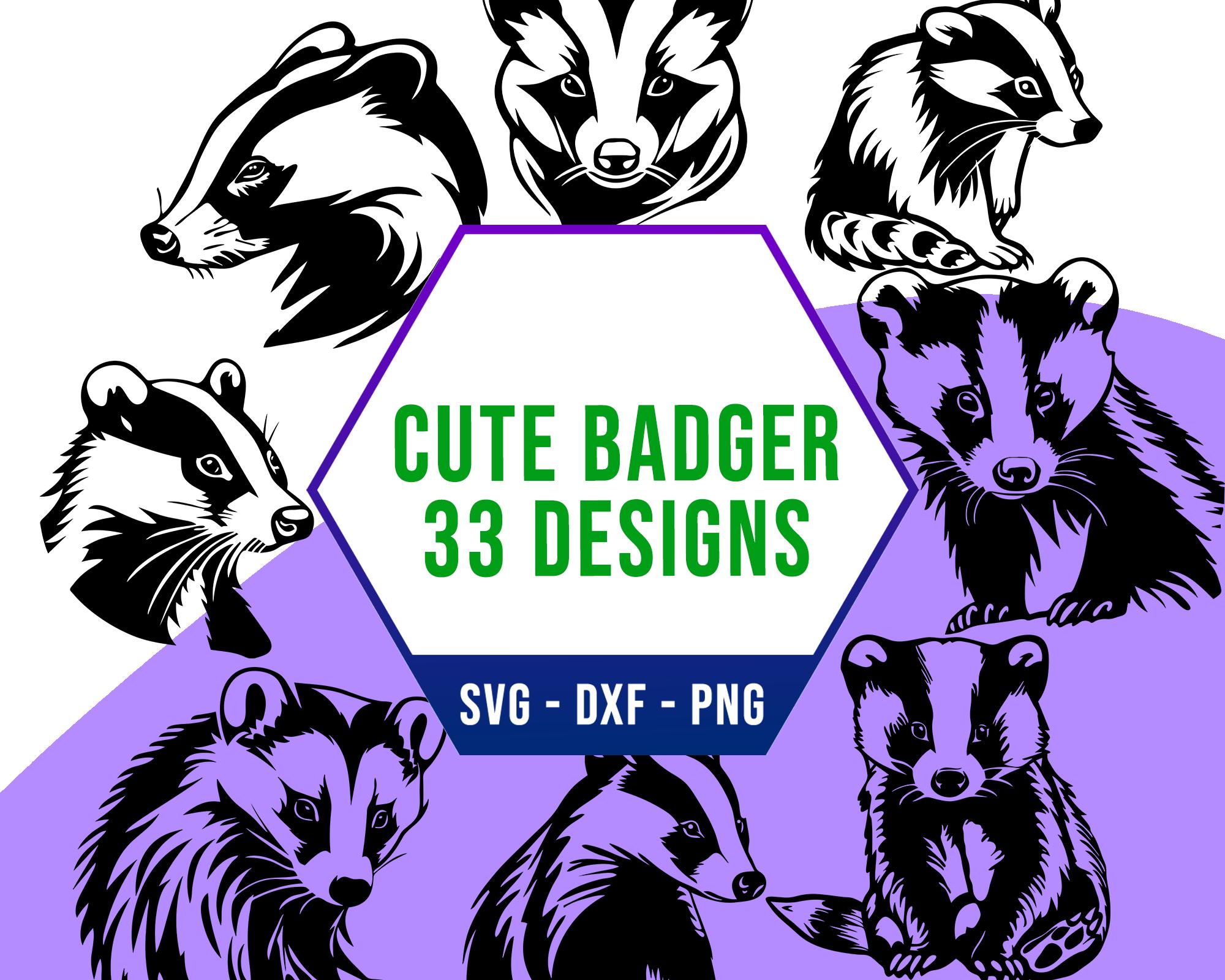 Cute Badger SVG Bundle, Adorable Nature Animal SVG Pack, Cricut ...
