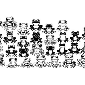 Cute Frogs SVG Bundle, Kawaii Nature Toad SVG Pack, Cricut Silhouette ...