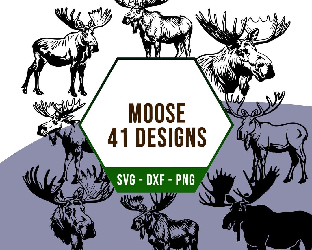 Forest Moose SVG Bundle, Wildlife Elk Animal SVG Pack, Cricut ...