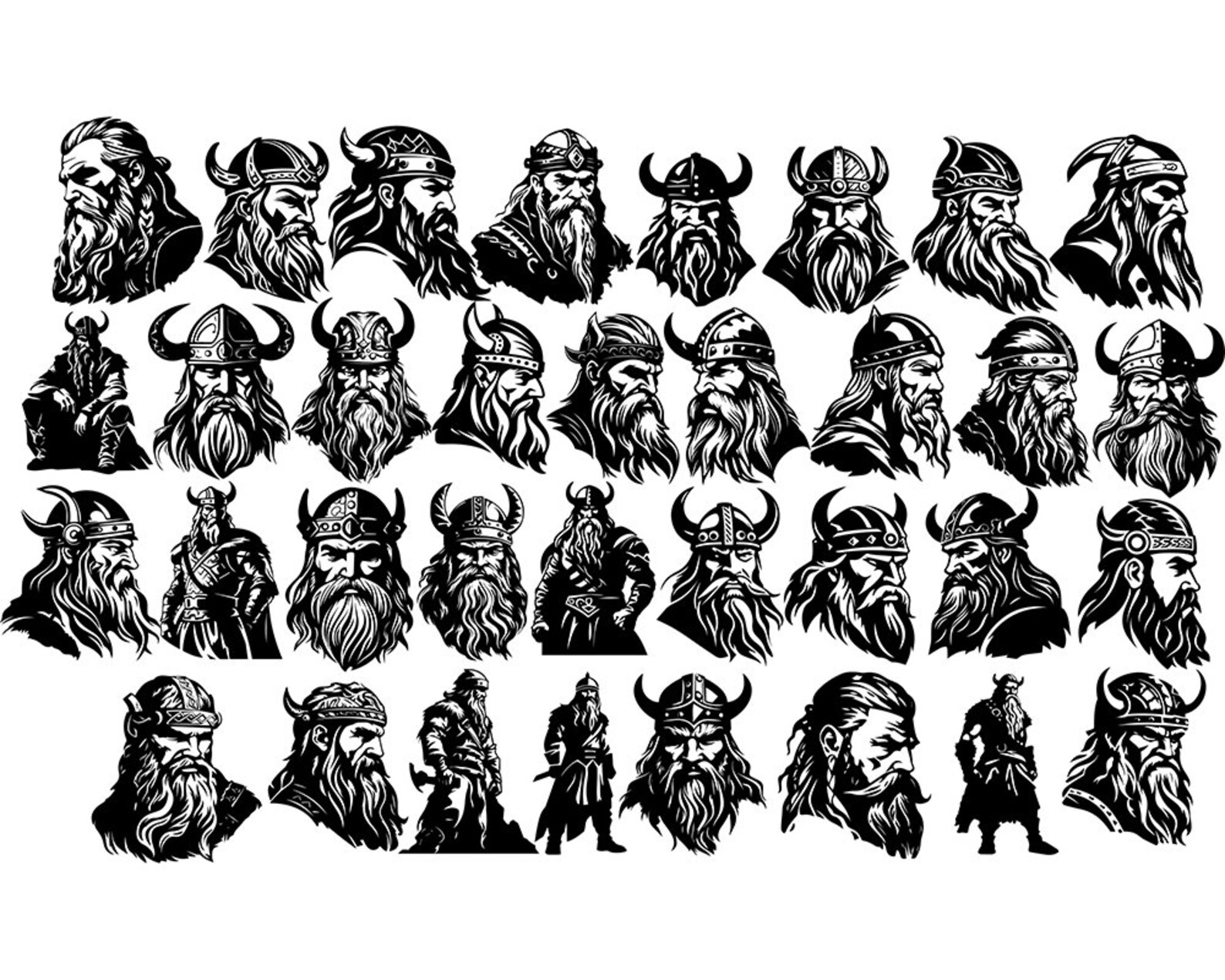 Norse Viking SVG Bundle, Thor Helmet SVG Pack, Cricut Silhouette Files ...
