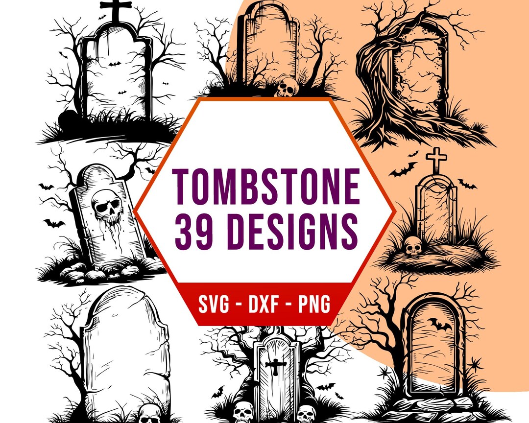 Spooky Tombstone SVG Bundle, Halloween Haunted Grave SVG Pack, Cricut Silhouette PNG Files for ...