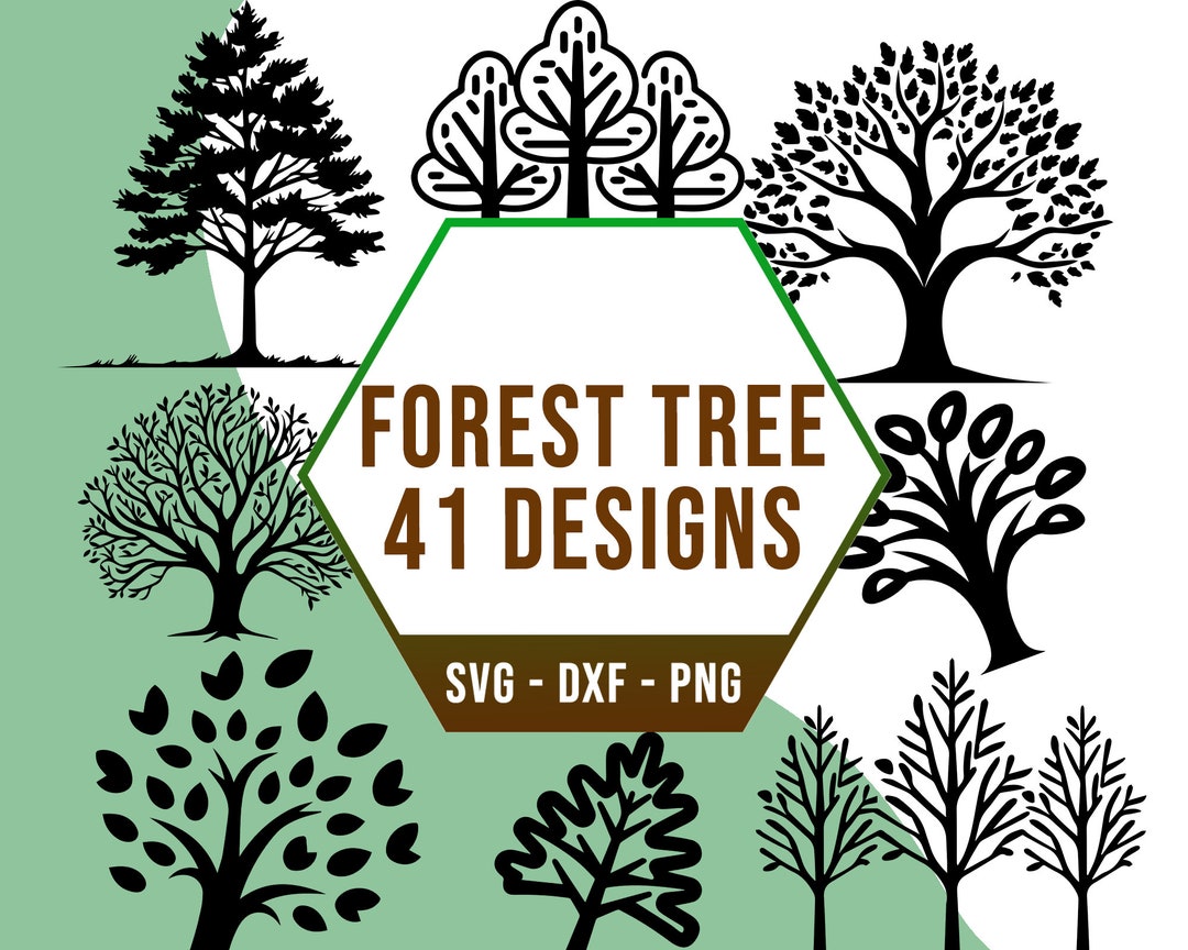 Forest Tree SVG PNG Bundle, Nature Wood Ecosystem SVG Pack, Cricut ...