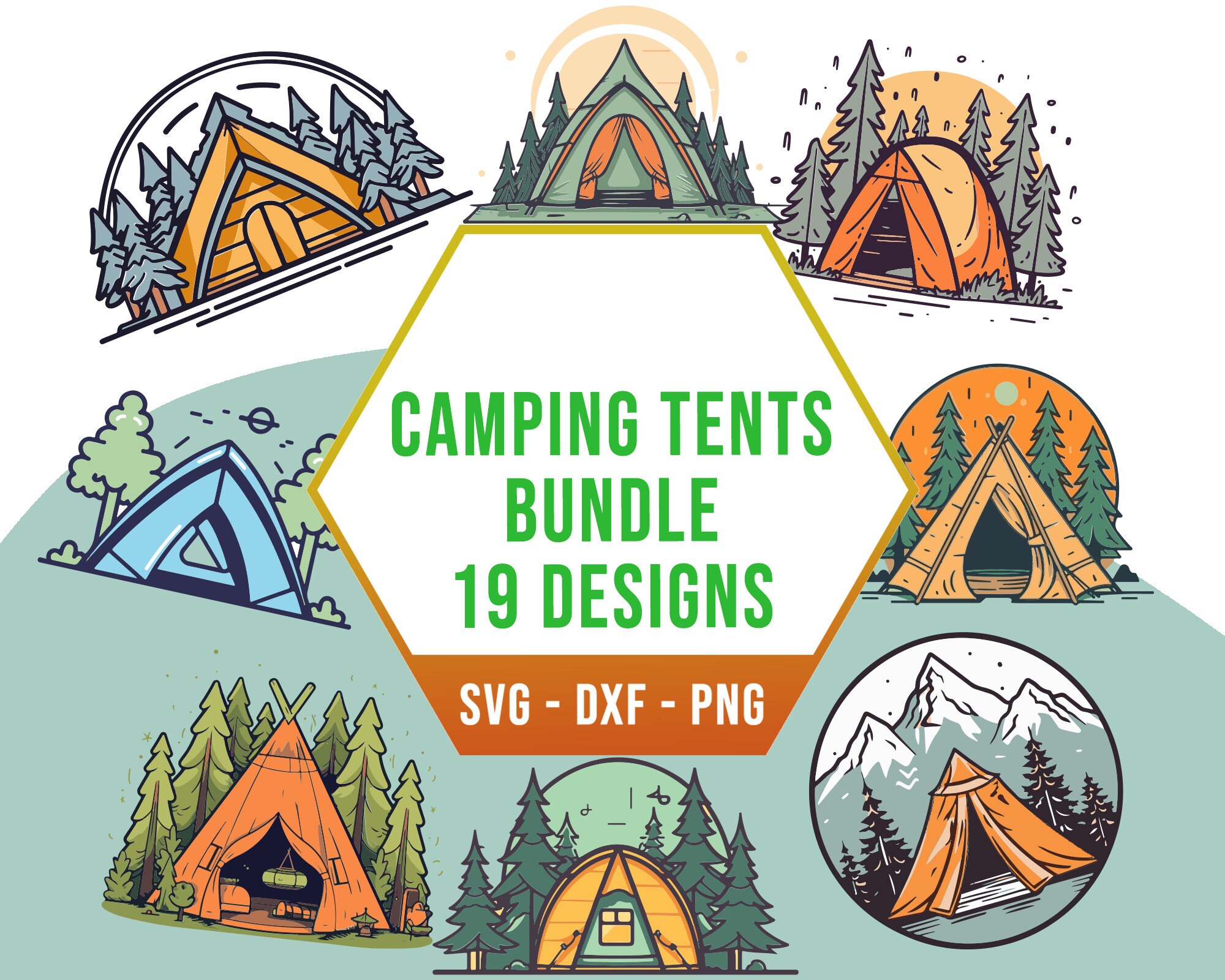 Camping Tent SVG PNG Bundle, Nature Design Camp SVG Pack, Cricut ...