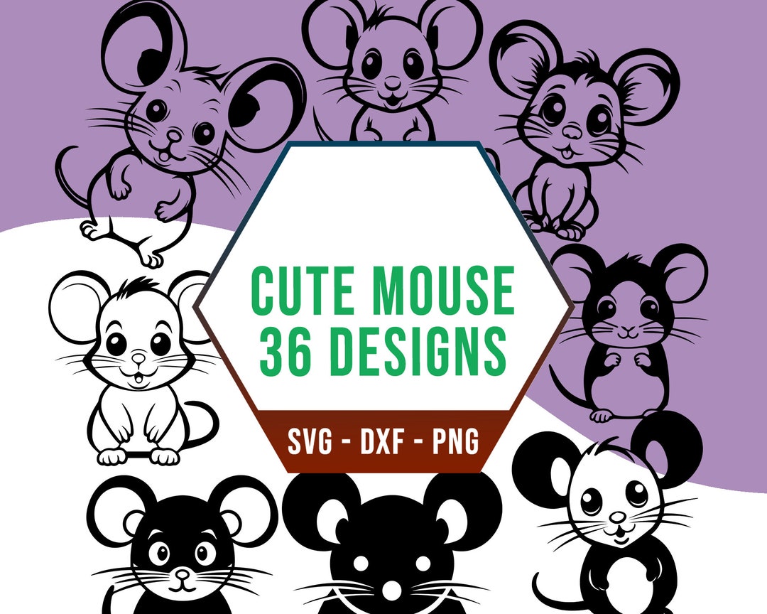Cute Mouse SVG Bundle, Small House Animal SVG Pack, Cricut Silhouette ...