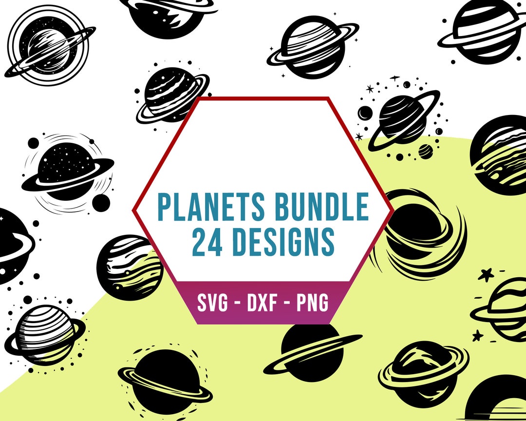 Cosmic Planet SVG Bundle, Cute Galaxy Planets SVG Pack, Cricut ...