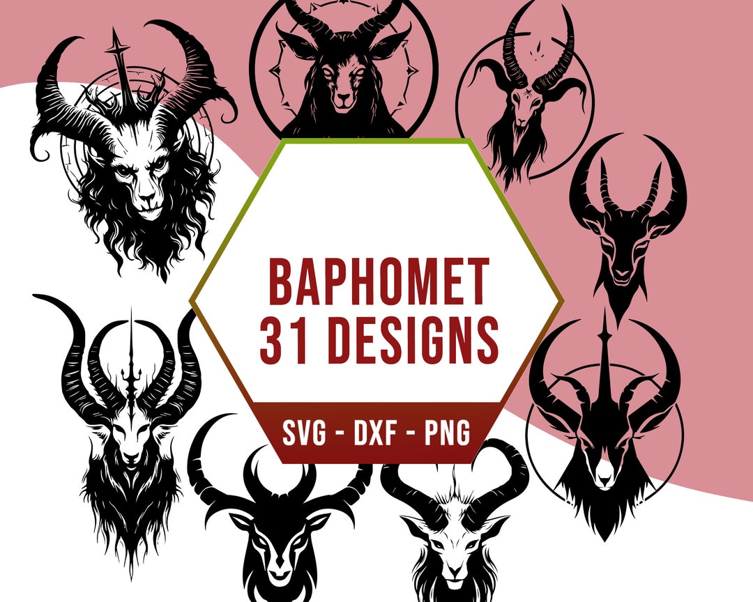 Evil Baphomet SVG Bundle, Hell Horned Devil Goat SVG Pack, Cricut ...